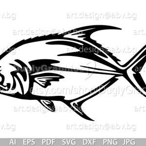 Vector PERMIT FISH, Ai, Eps, Pdf, Png, Svg, Dxf, Jpg Graphic Digital ...