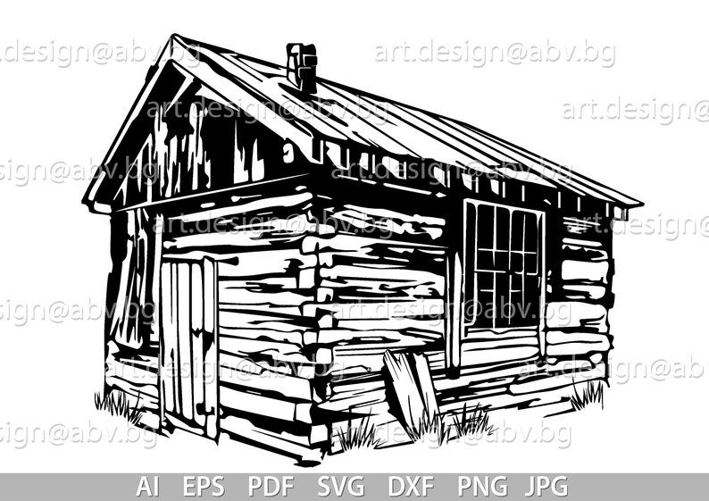 Vector OLD SHACK Wooden Shed Ai Eps Pdf Svg Dxf Png - Etsy