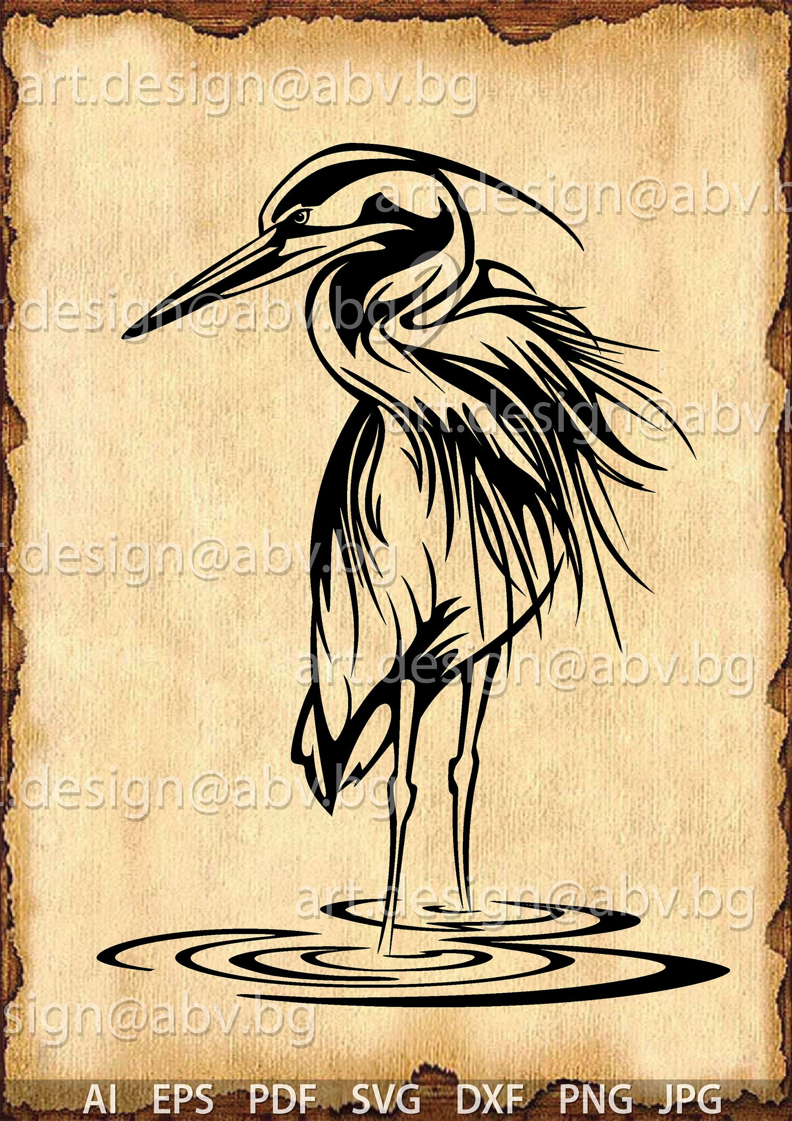 Vector HERON Heaven Bird AI PNG Eps Pdf Svg Dxf Jpg - Etsy