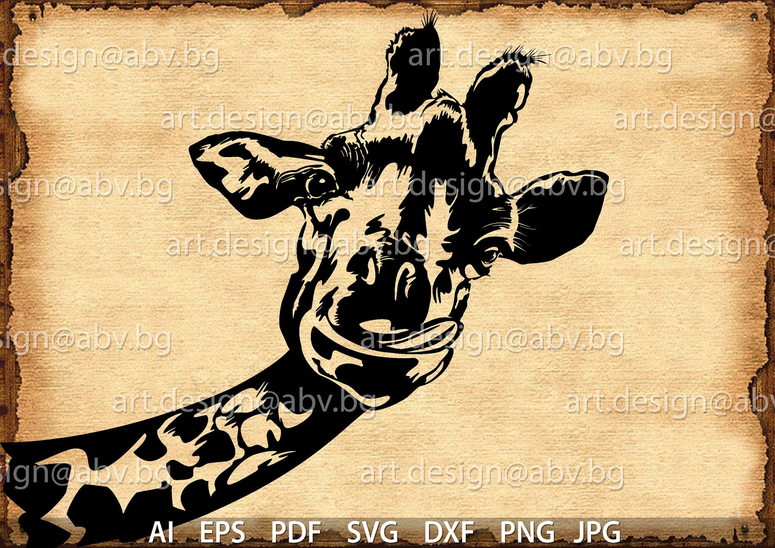 Vector Head of GIRAFFE, AI, Eps, Pdf, Svg, Dxf, Png, Jpg Download ...