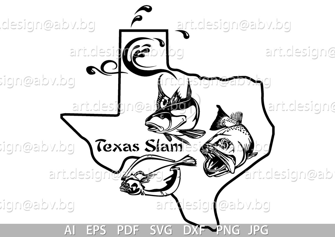 Texas Slam Vector: Trout, Red Fish, Flounder (digital Download) - Etsy