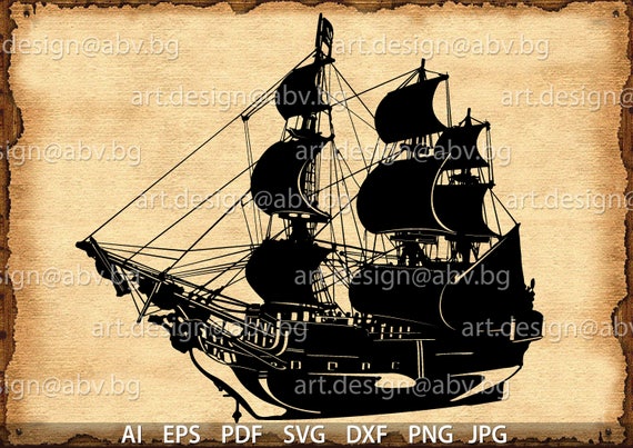 Vector PIRATE SHIP Ai Eps Svg Dxf Pdf Png Jpg Download - Etsy