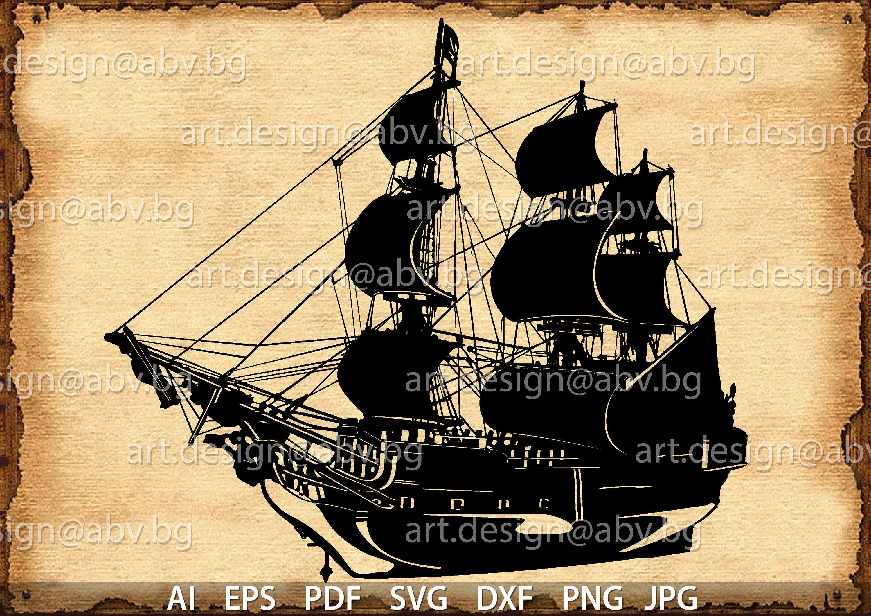 Vector PIRATE SHIP Ai Eps Svg Dxf Pdf Png Jpg Download - Etsy Canada