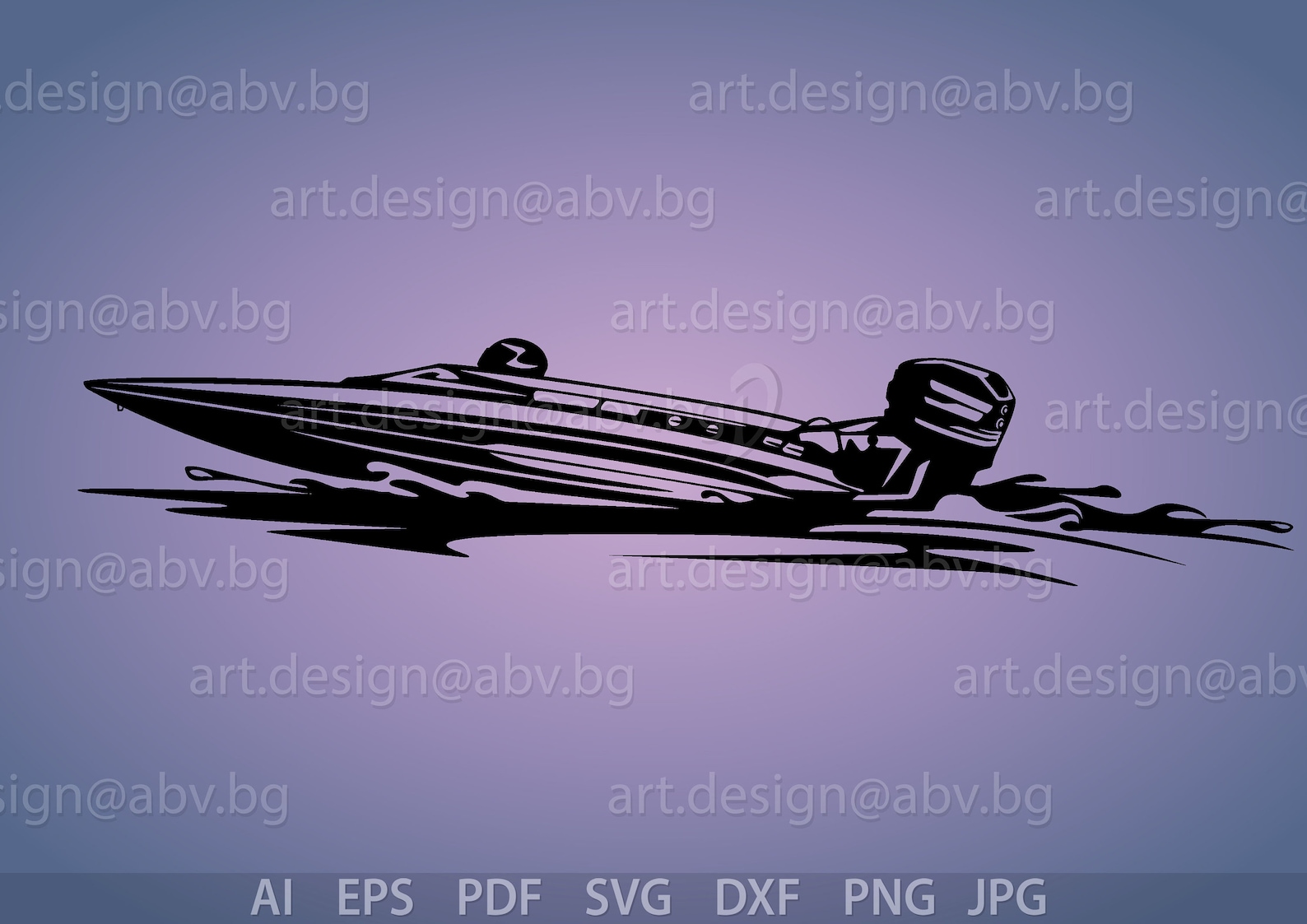 Vector DRAG BOAT Low Boat Motorboat Ai Eps Svg Dxf Pdf | Etsy
