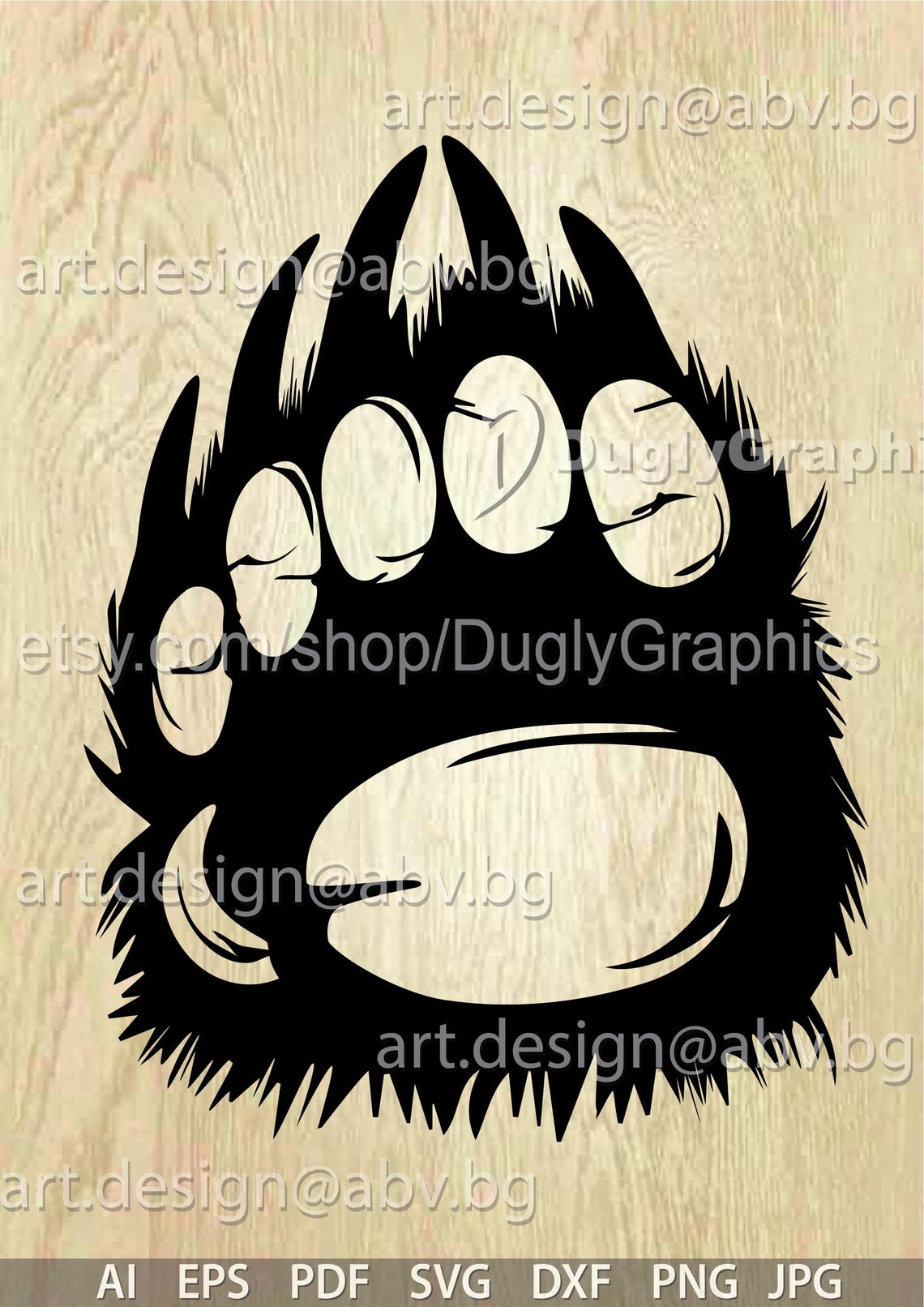 Bear Paw Vector Art: Animal Tracks Graphic (digital Download) - Etsy