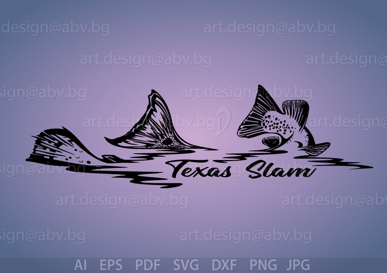 Texas Slam Fish Tail Vector Graphic (digital Download) - Etsy