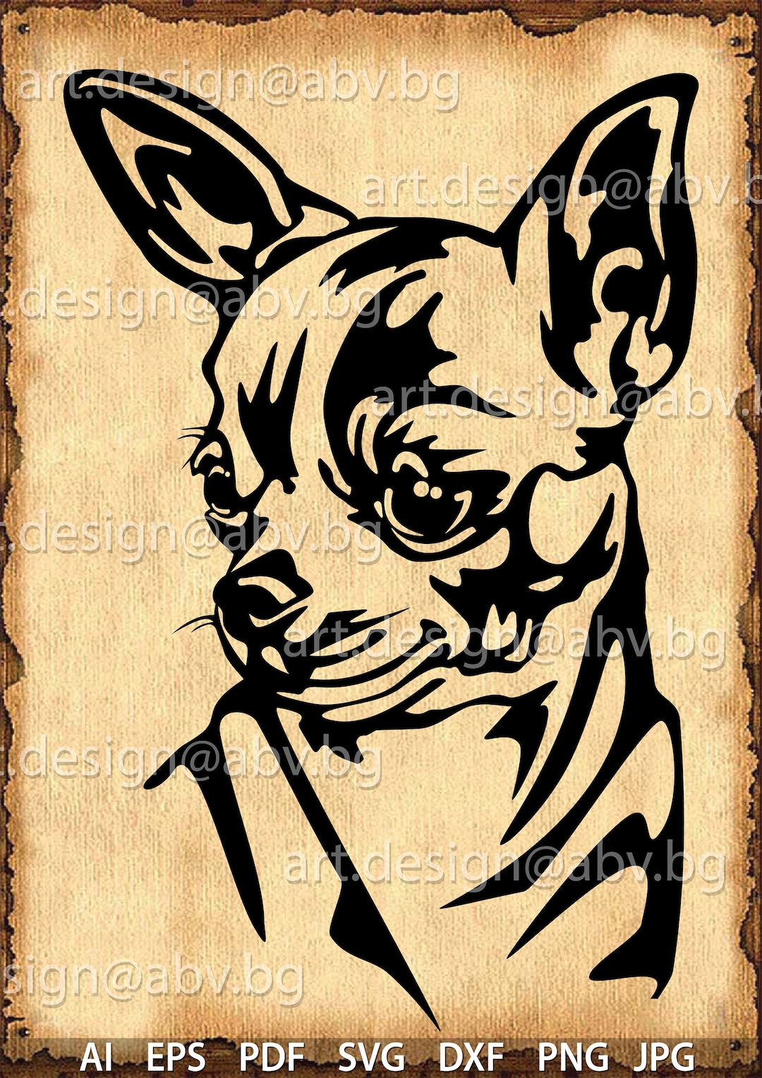Vector CHIHUAHUA, Dog, SVG, AI, Png, Pdf, Eps, Dxf, Jpg Download ...