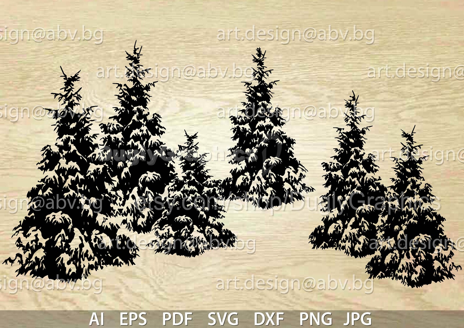 Vector CONIFERS, Evergreen, AI, PNG, Eps, Pdf, Svg, Dxf, Jpg Download ...