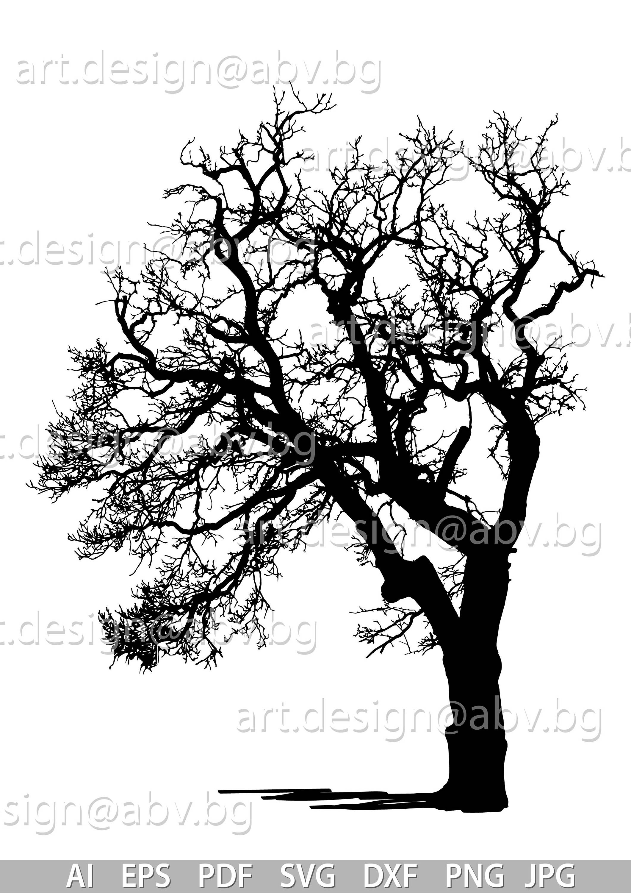 Winter Tree Vector Graphic (ai, Png, Eps, Svg, Dxf, Pdf, Jpg) (digital ...