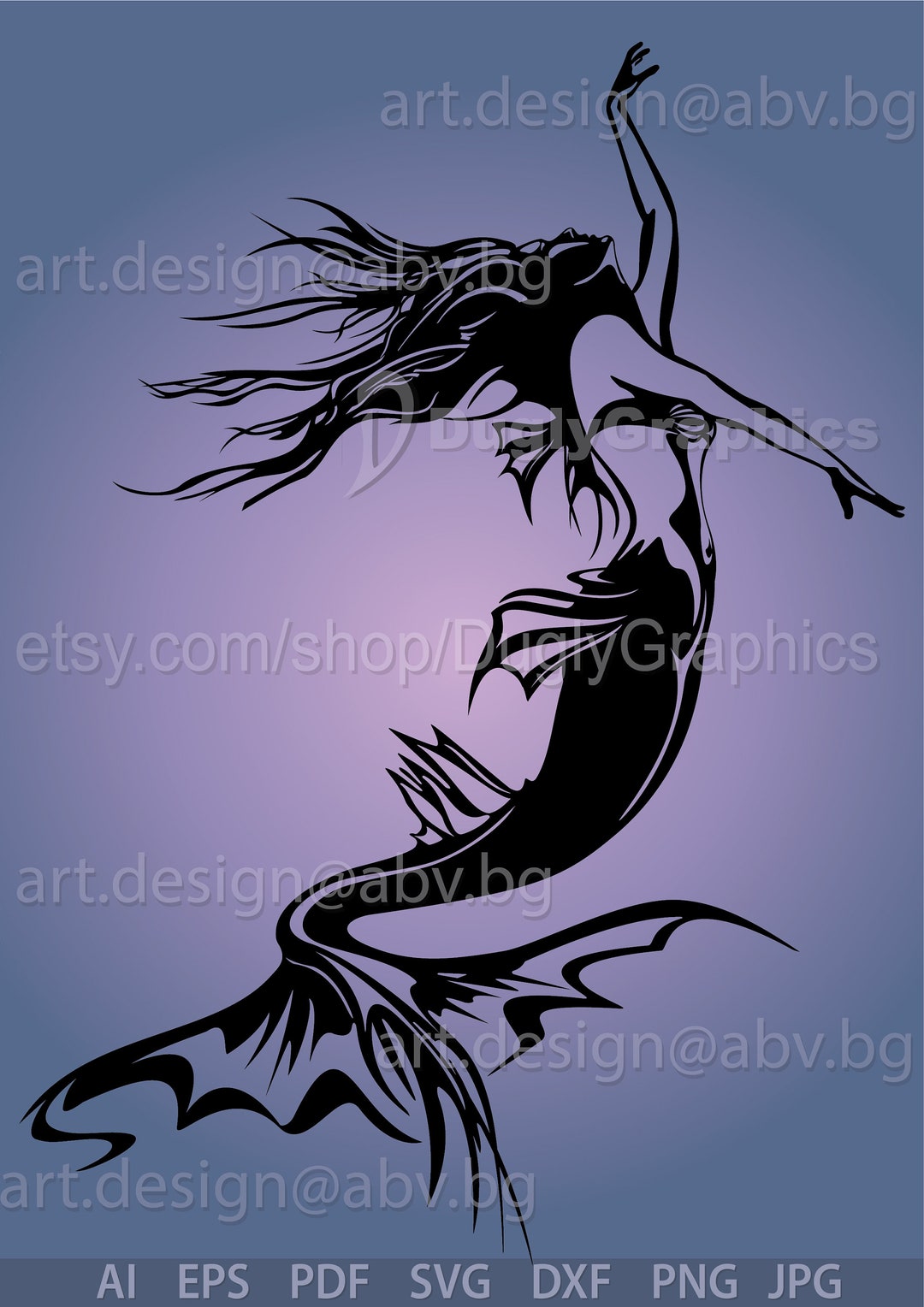 Vector MERMAID, AI, Eps, Pdf, Svg, Dxf, Png, Jpg Image Download Artwork ...