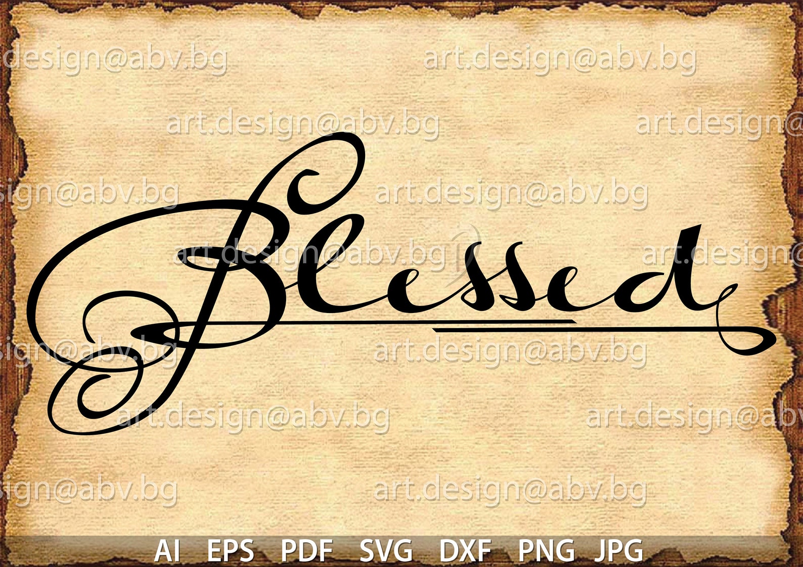 Vector BLESSED Ai Eps Pdf Svg Dxf Png Jpg Download | Etsy