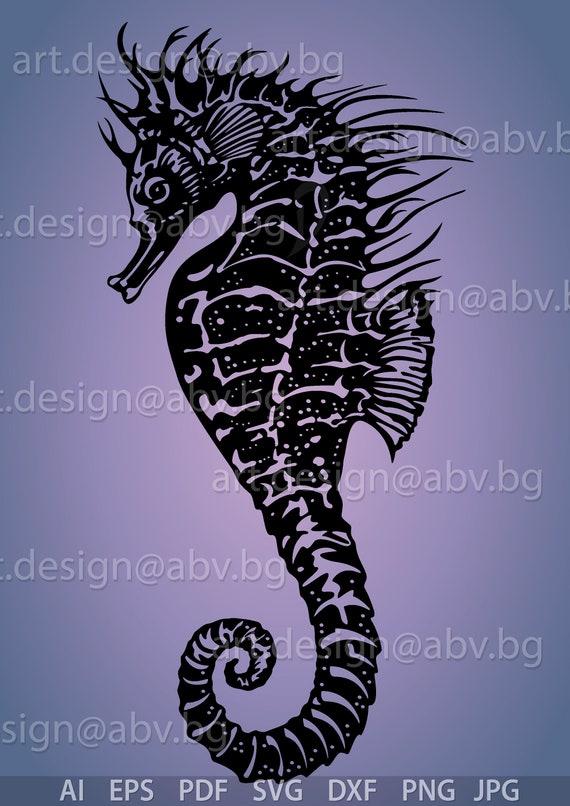 Vector SEAHORSE AI eps pdf svg dxf png jpg Image | Etsy