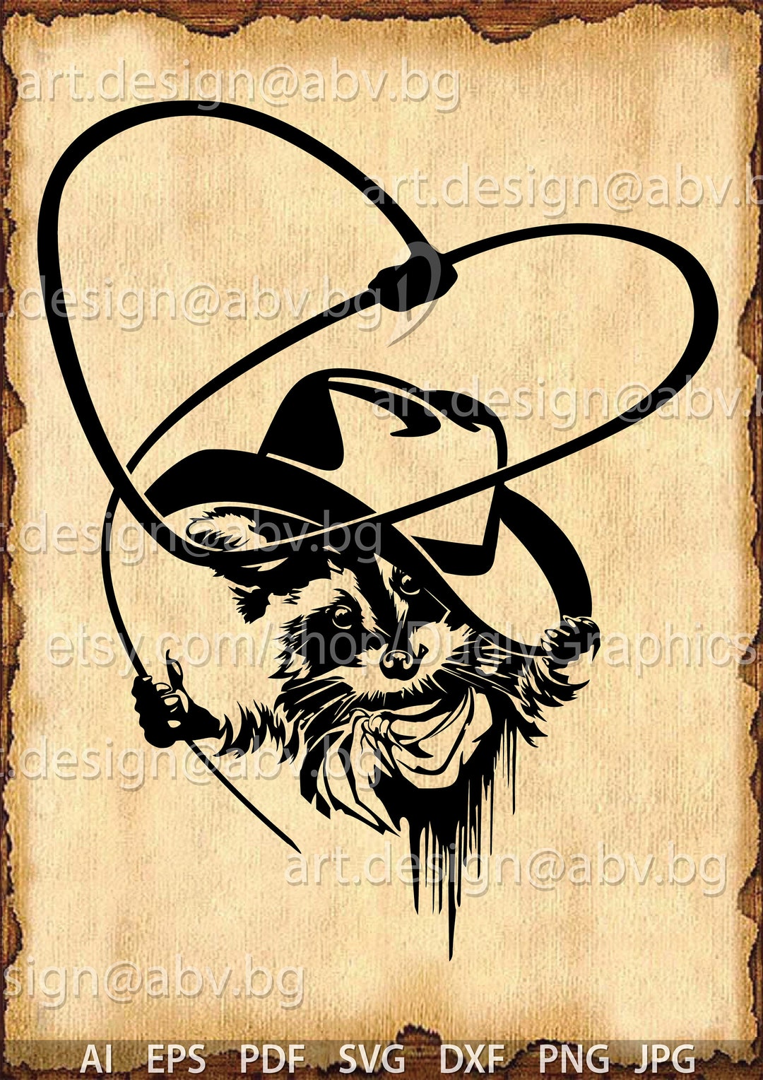 Vector RACCOON With Lasso Hearth, AI, Eps, Pdf, Svg, Dxf, Png, Jpg ...