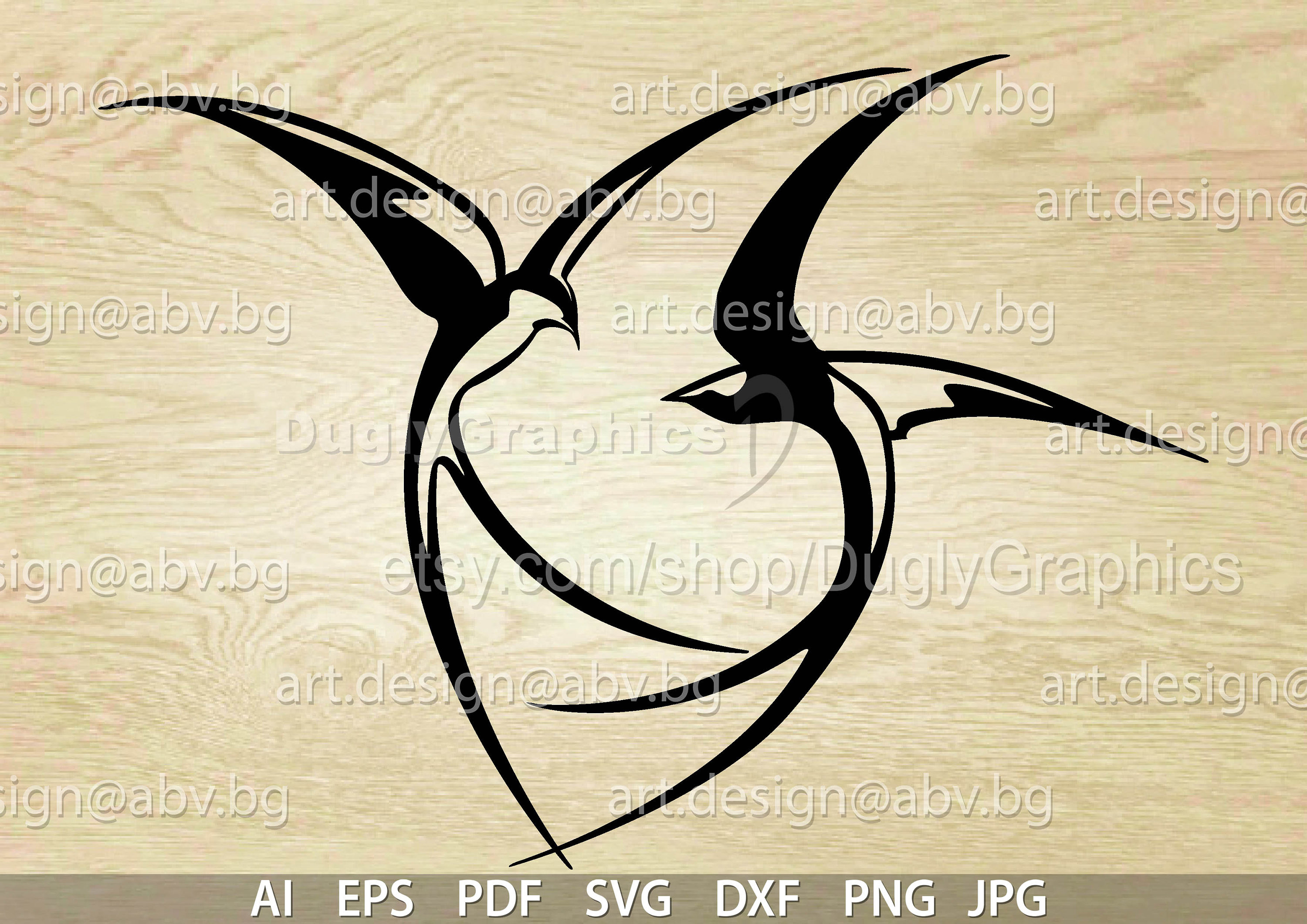 Swallow Vector Art: Bird Graphic, AI, SVG, PNG (digital Download) - Etsy