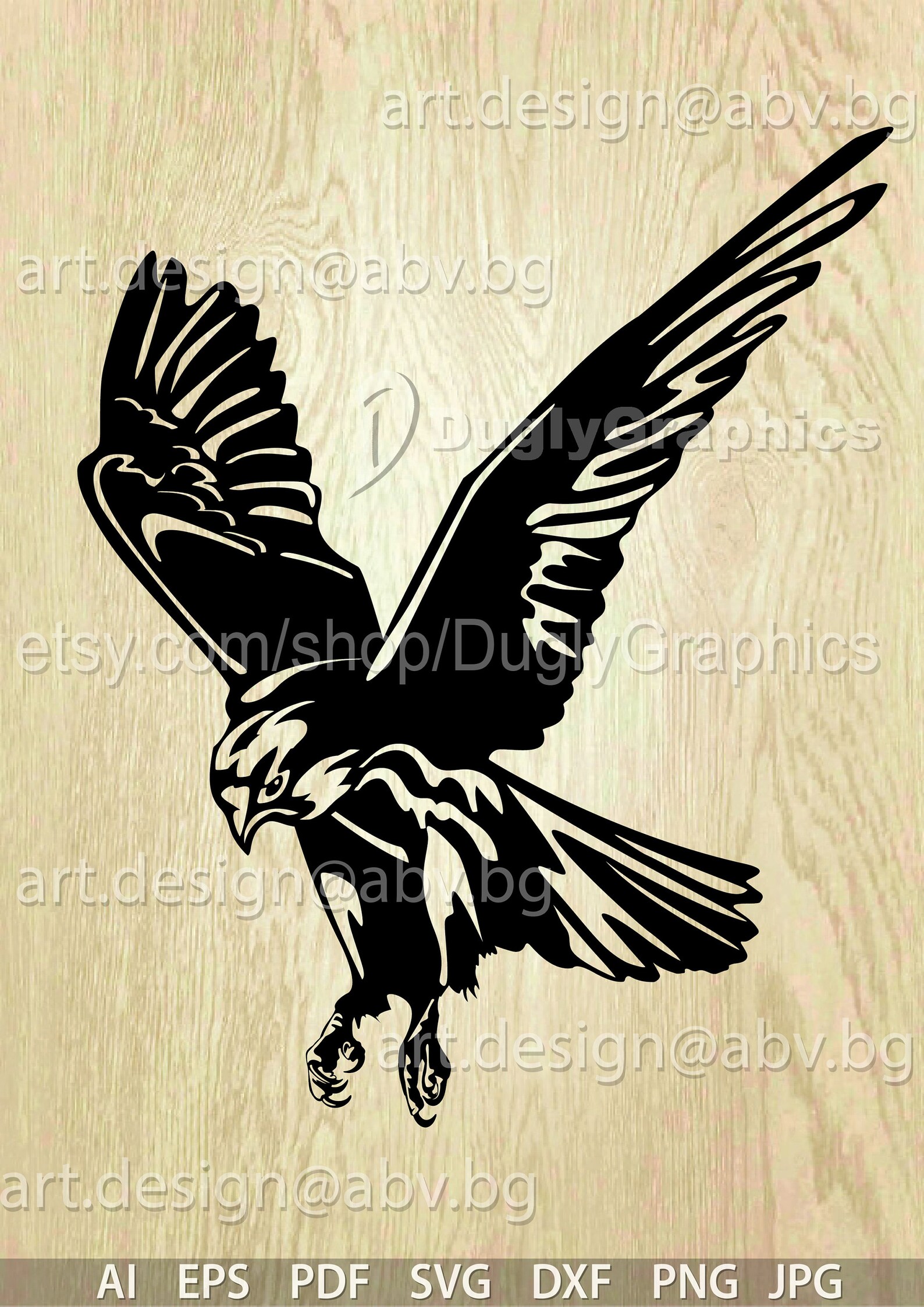 Vector FALCON Flying AI Eps Pdf Svg Dxf Png Jpg - Etsy
