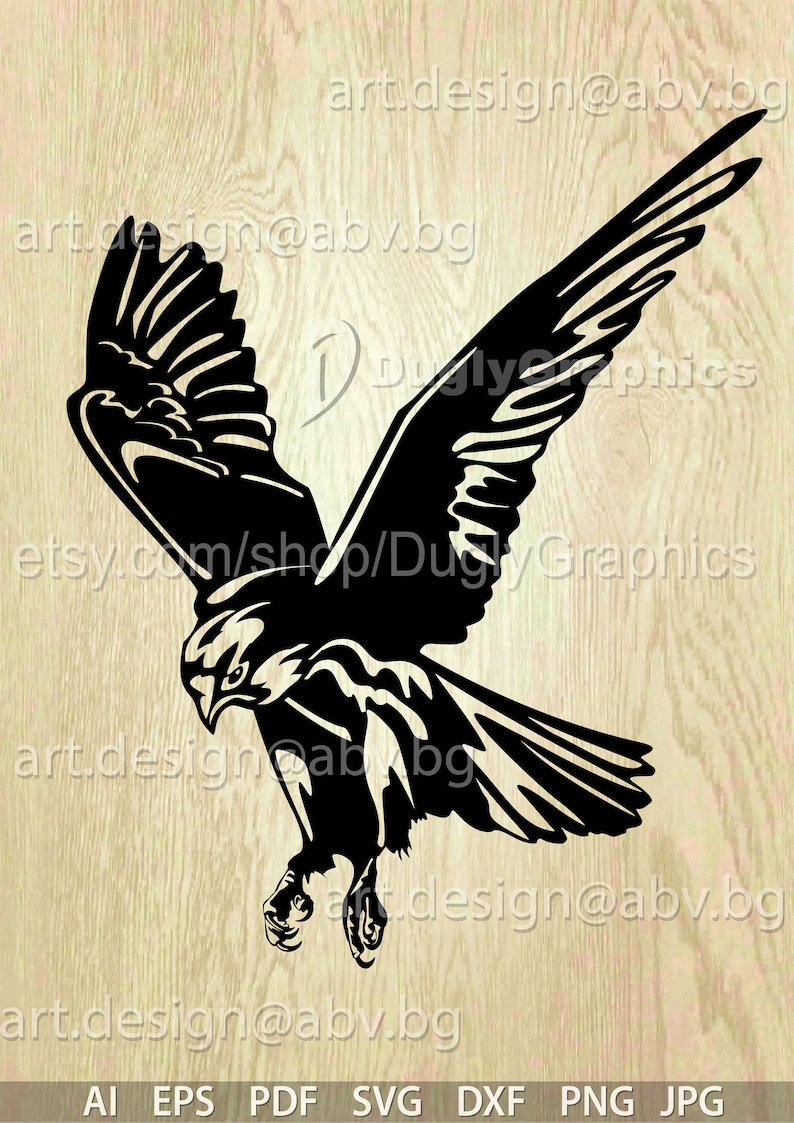 Vector FALCON Flying AI Eps Pdf Svg Dxf Png Jpg - Etsy