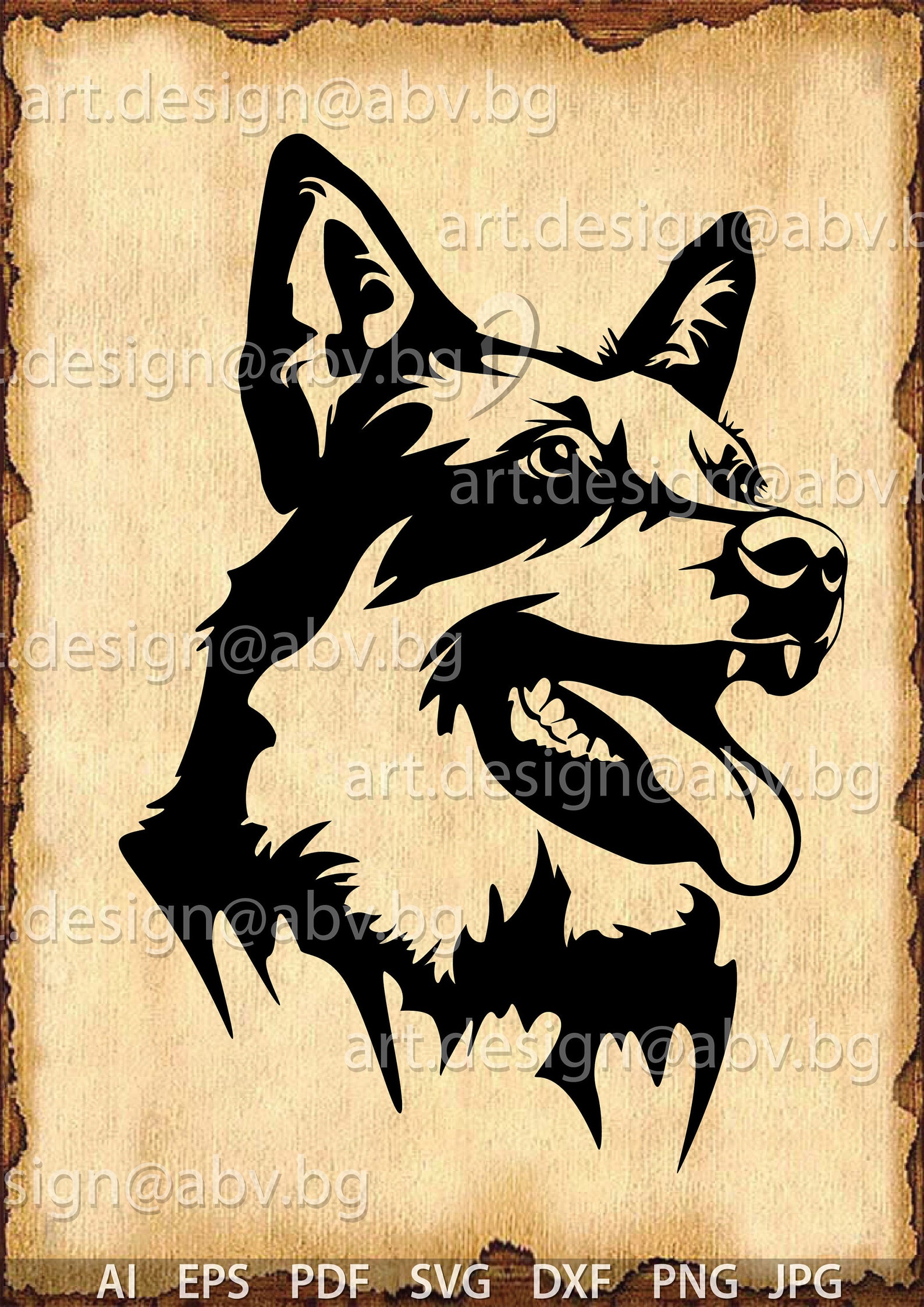 Vector DOG Blue Heeler Head AI Png Pdf Eps Svg Dxf Jpg | Etsy
