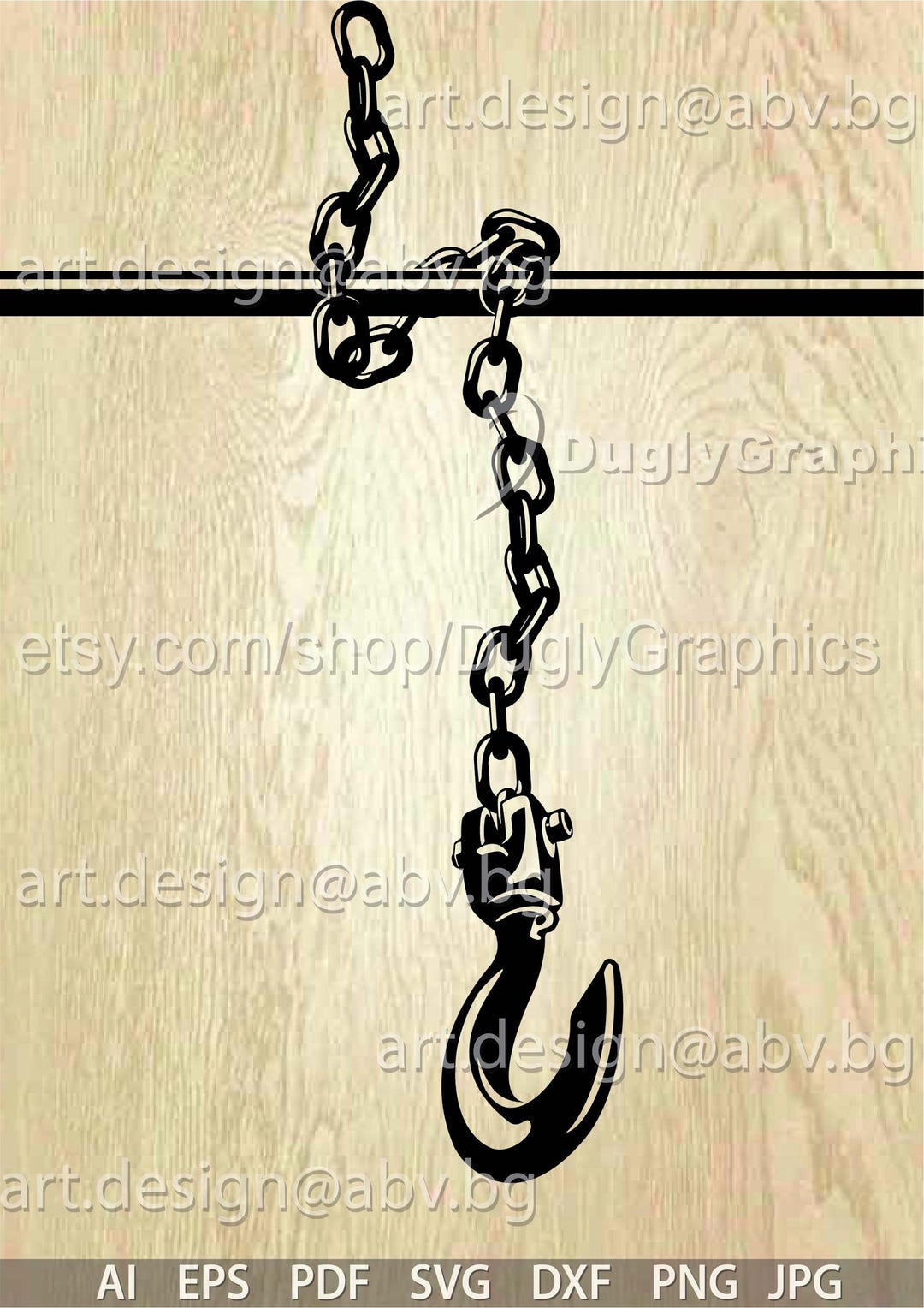 Chain With Hook Vector Graphic (digital Download) - Etsy