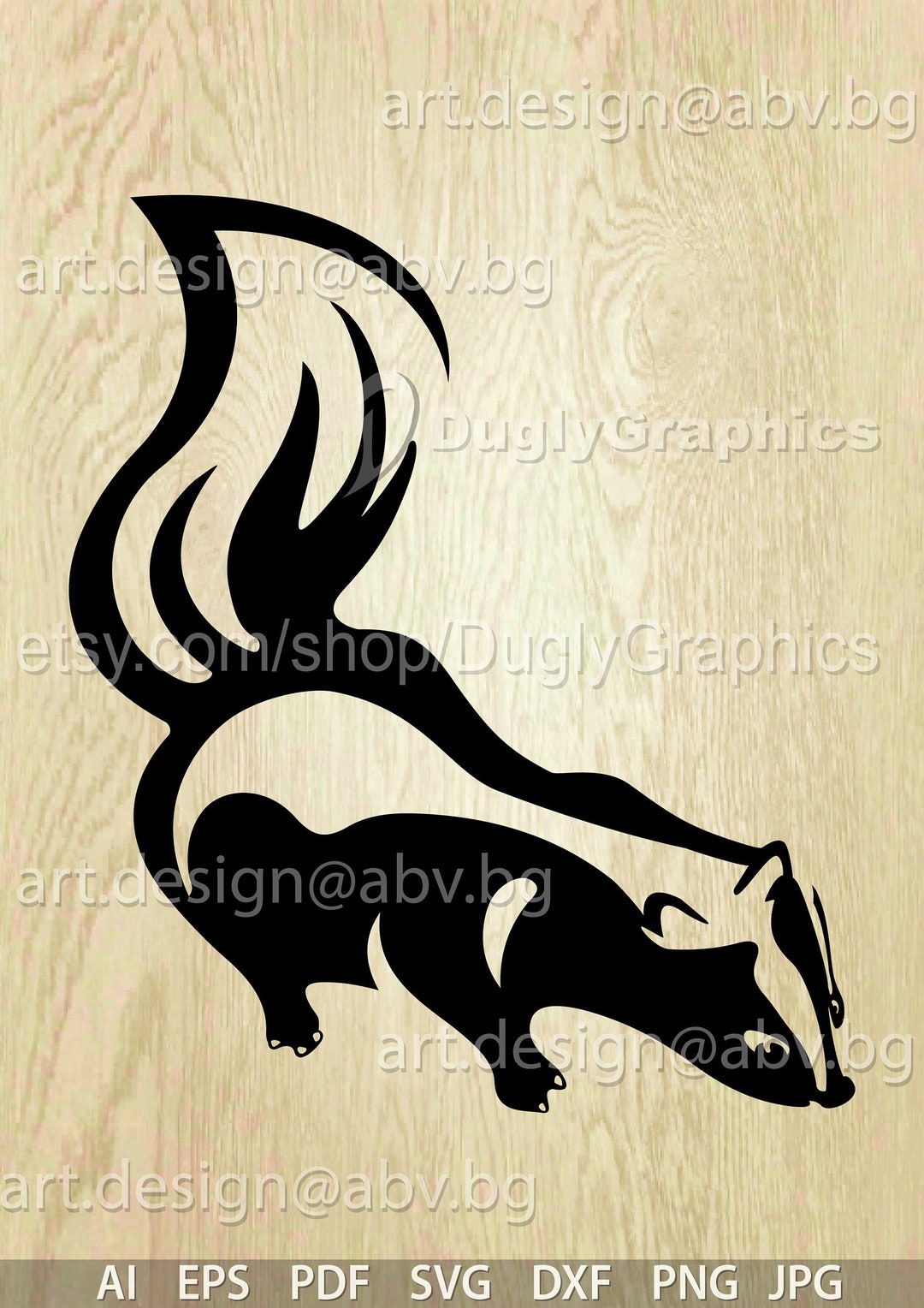 Vector SKUNK, SVG, DXF, Ai, Eps, Png, Pdf, Jpg Download, Digital Image ...