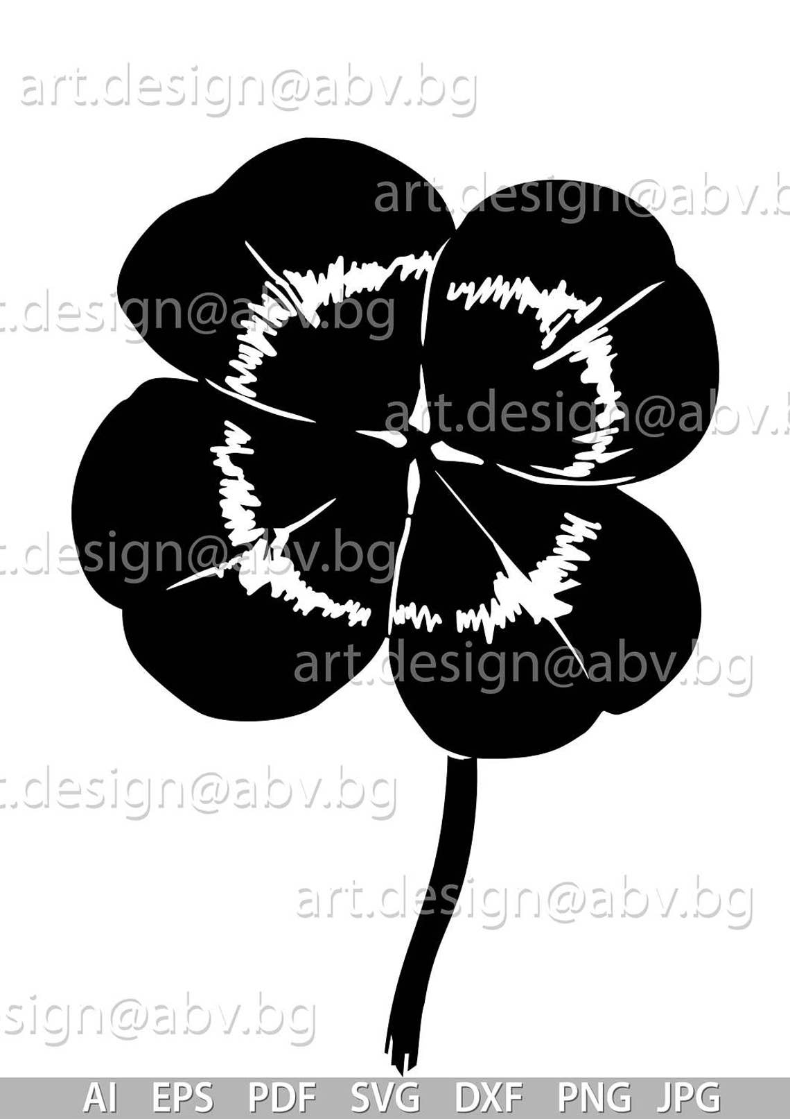 Vector CLOVER AI Eps Pdf Svg Dxf Png Jpg Download Four - Etsy