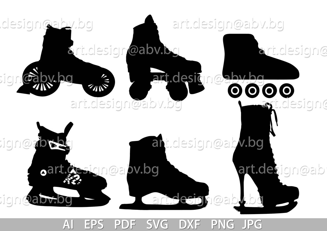 Vector SKATES AI Eps Pdf Svg Png Dxf Jpg Download | Etsy