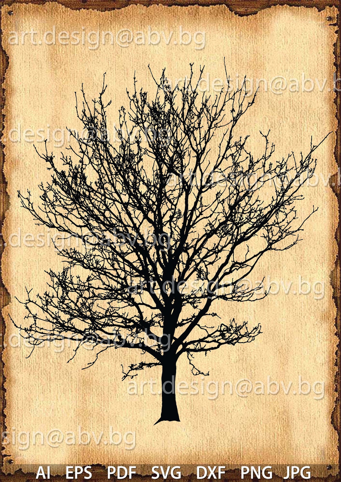 Vector TREE Printable Winter AI Eps Pdf SVG Dxf Png | Etsy