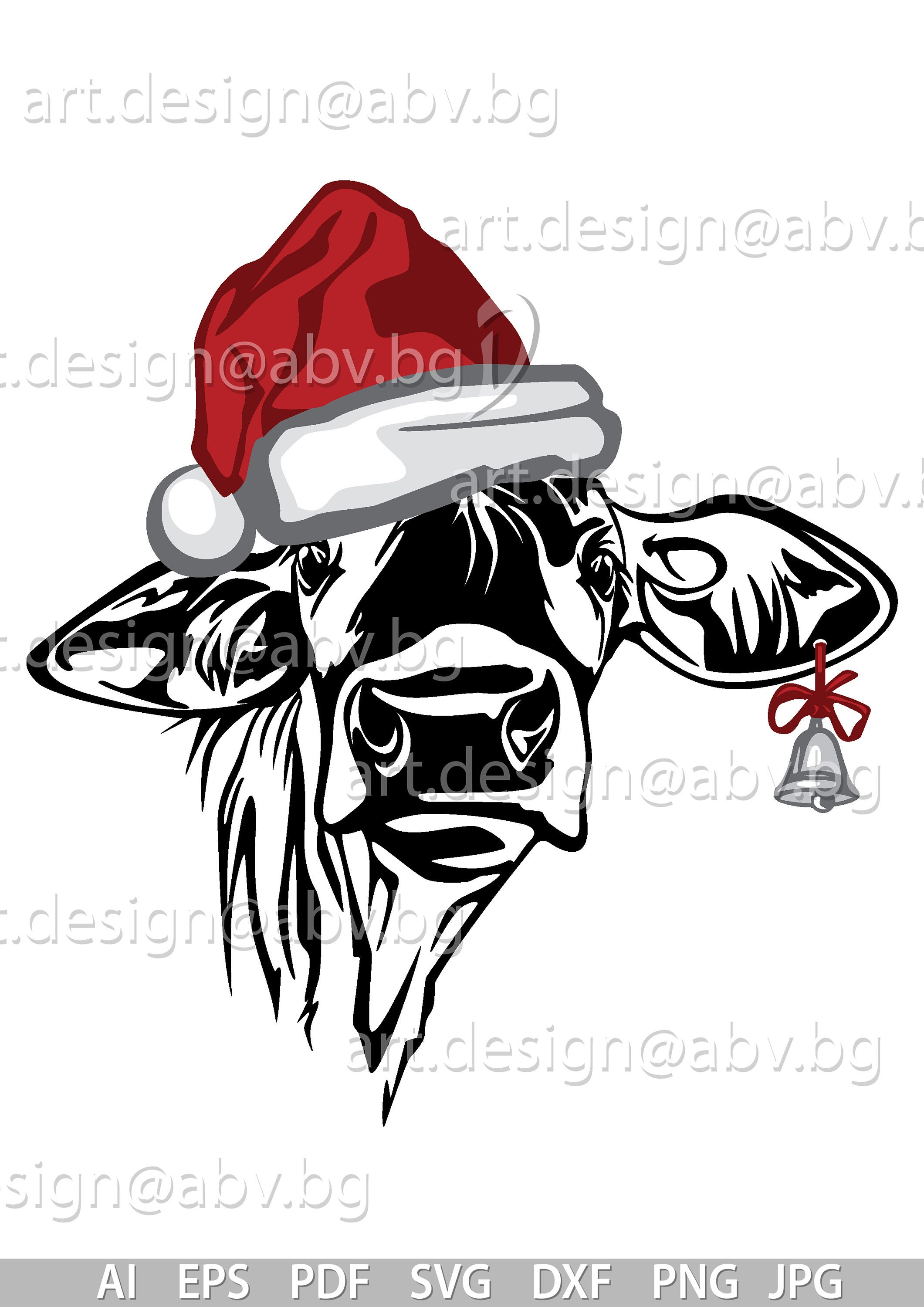 Vector 12 COWS With Christmas Hat Svg Pet Head AI PNG Eps Pdf | Etsy