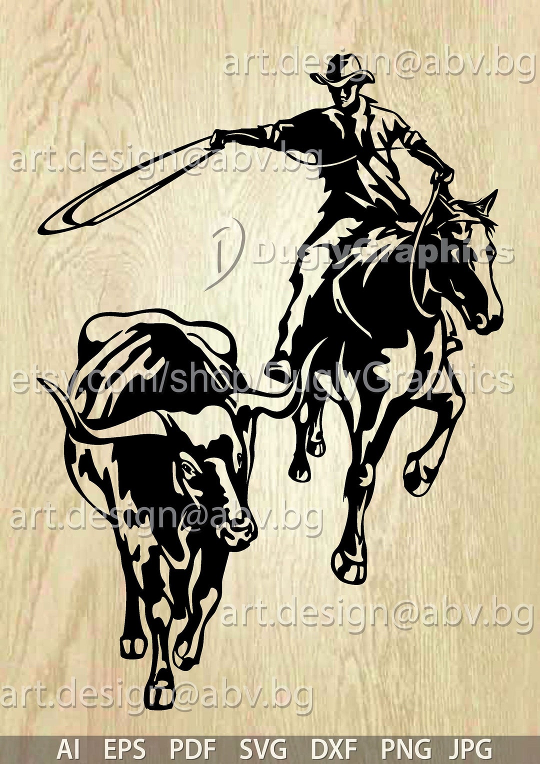 Cowboy and Cattle Vector Art (digital Download) - Etsy