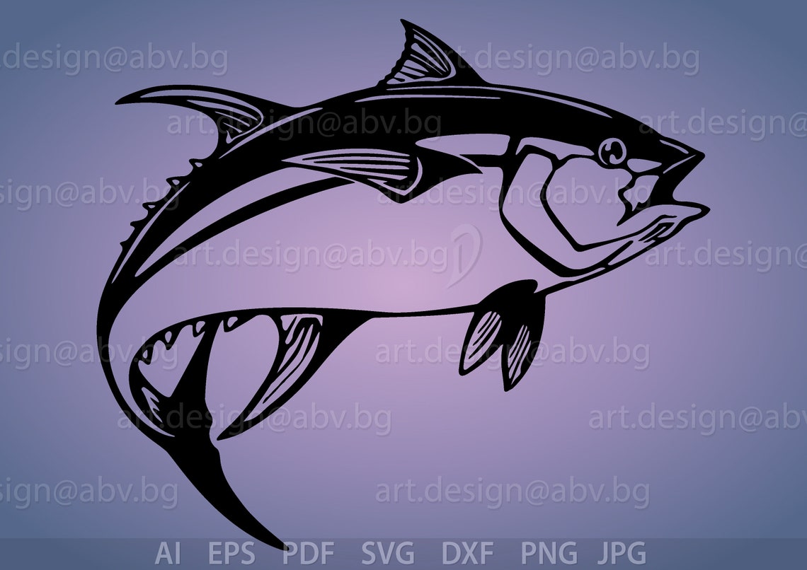 Tuna Fish Vector Image (ai, Eps, Pdf, Png, Svg, Dxf, Jpg) (digital ...