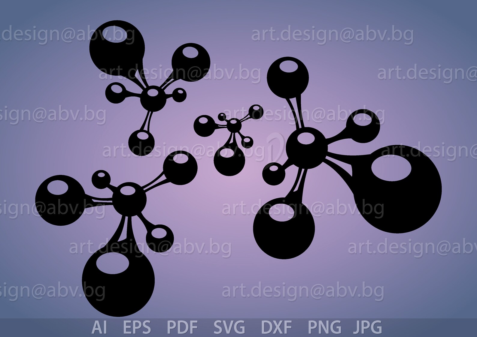 Vector MOLECULES AI Png Eps Pdf Svg Dxf Jpg Download | Etsy