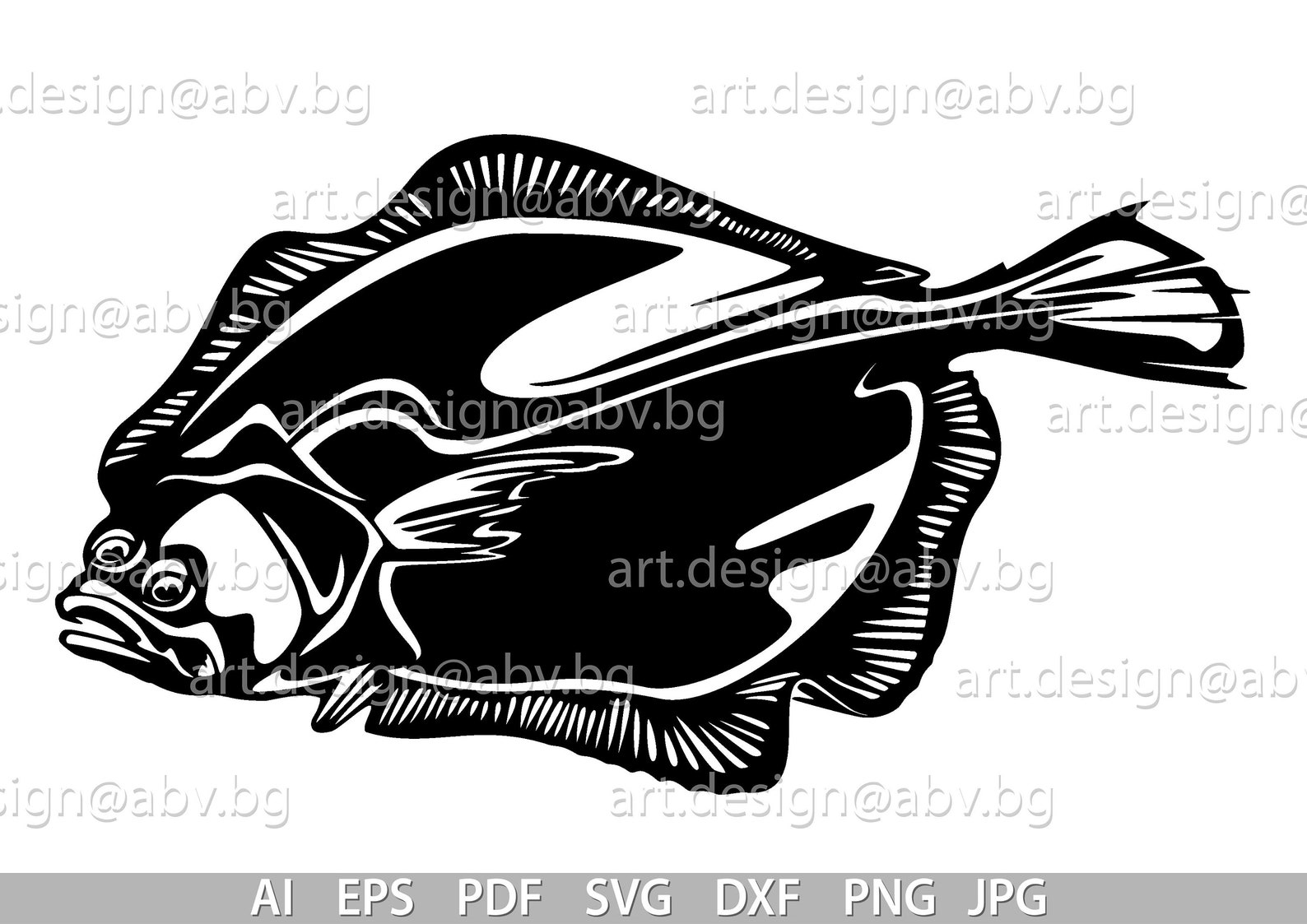 Vector FLOUNDER AI Eps Pdf Png Svg Dxf Jpg Image | Etsy Canada
