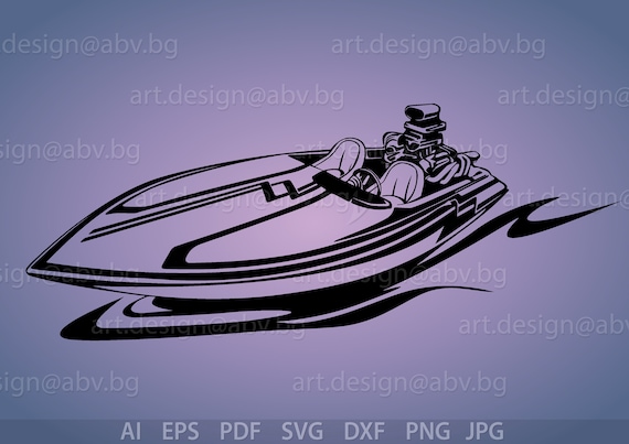 Vector DRAG BOAT Low Drag Boat Motorboat Ai Eps Svg Dxf - Etsy