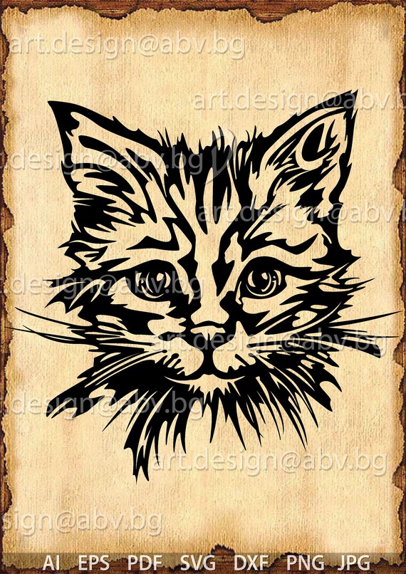 Vector CAT AI PNG Eps Pdf Svg Dxf Jpg Download Files | Etsy Canada