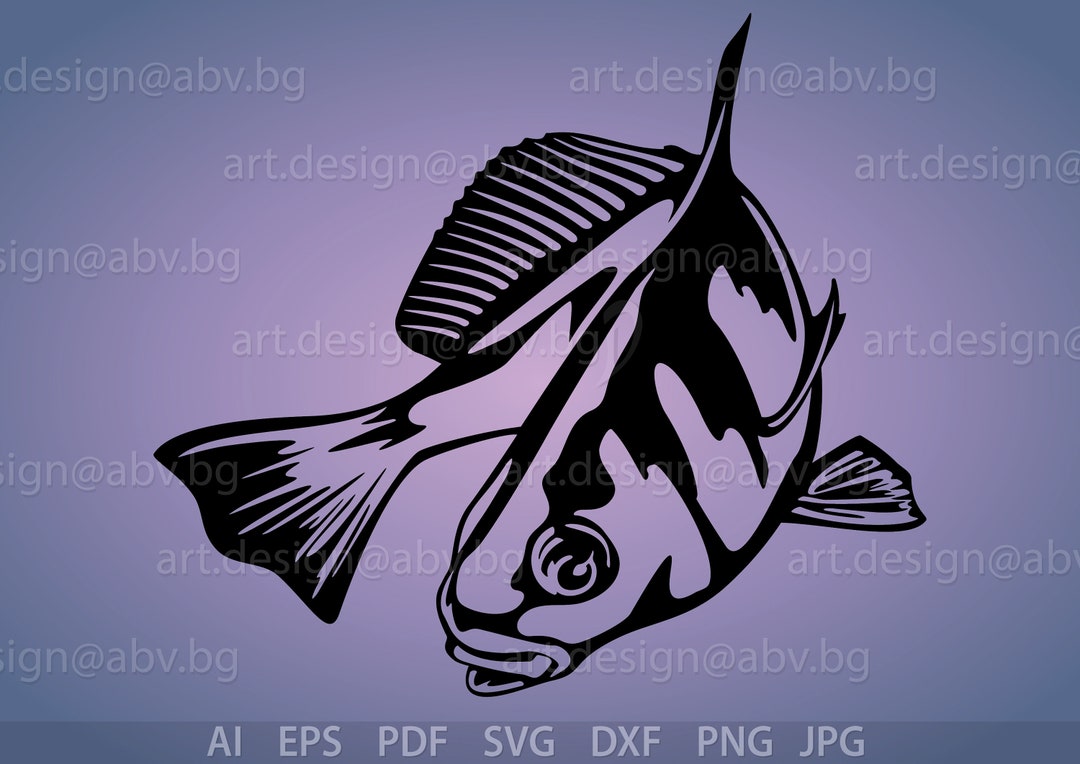 Vector BLACK DRUM FISH, Ai, Eps, Pdf, Png, Svg, Dxf, Jpg Image Graphic ...