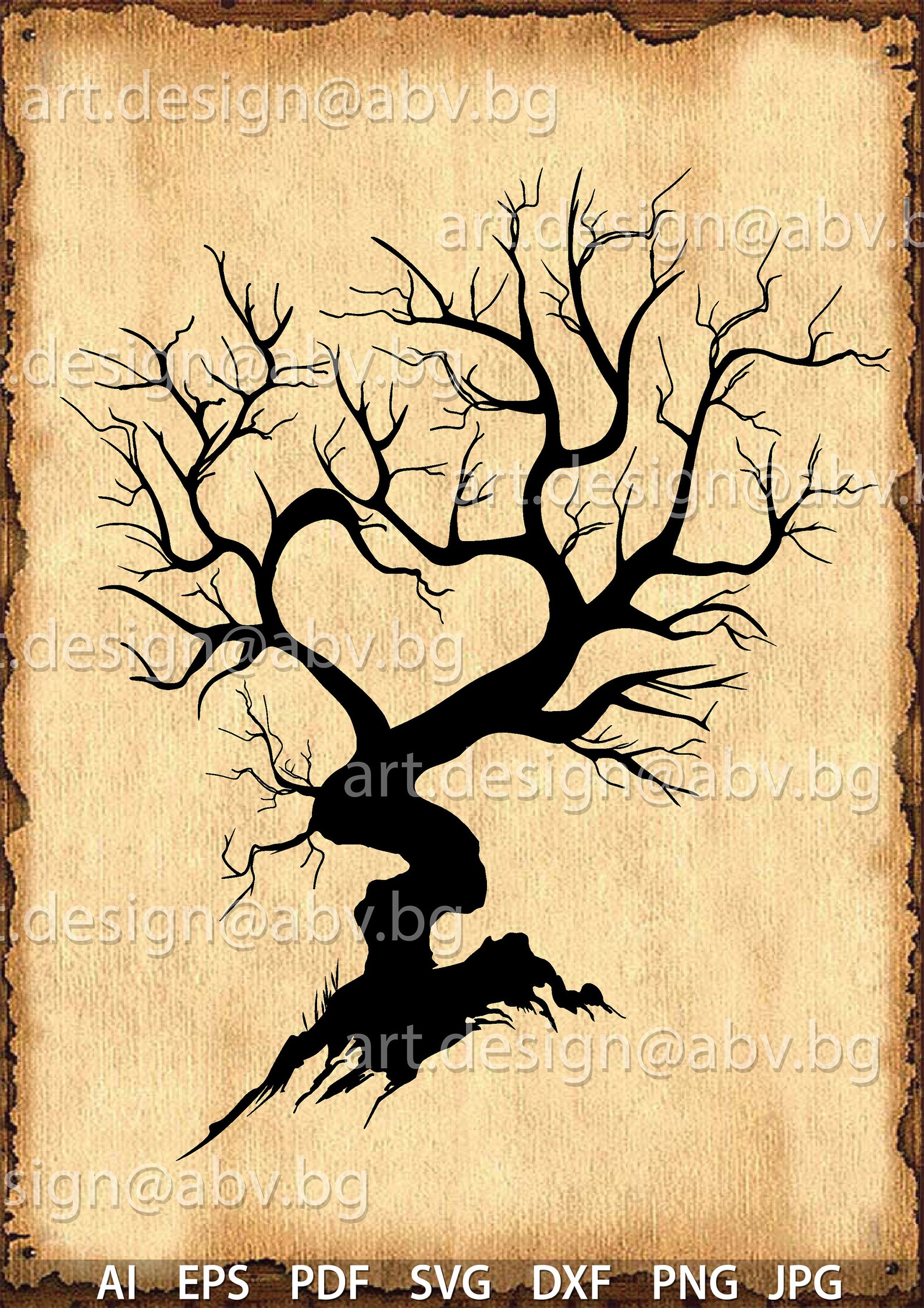 Vector WEDDING TREE, Silhouette, Ai, Eps, Pdf, PNG, Svg, Dxf, Jpg Image ...