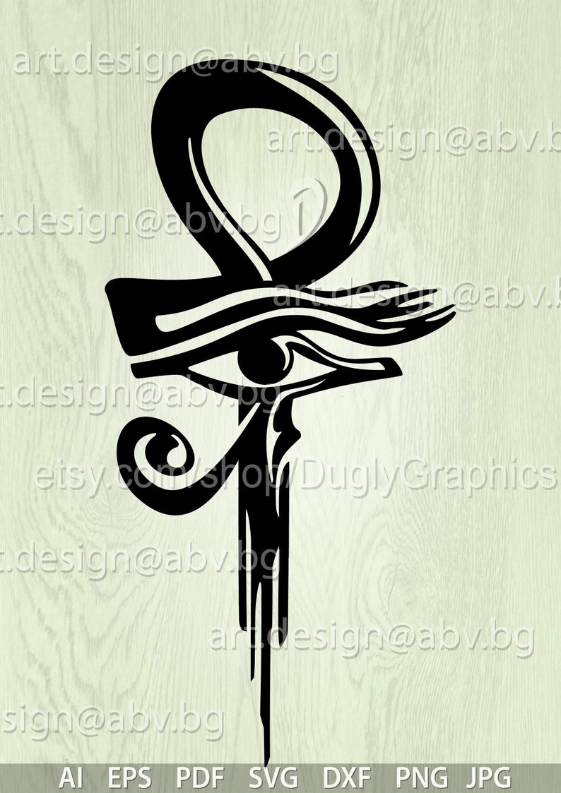 Ankh and Horus Eye Vector Graphic: Ancient Egypt Symbol (digital ...