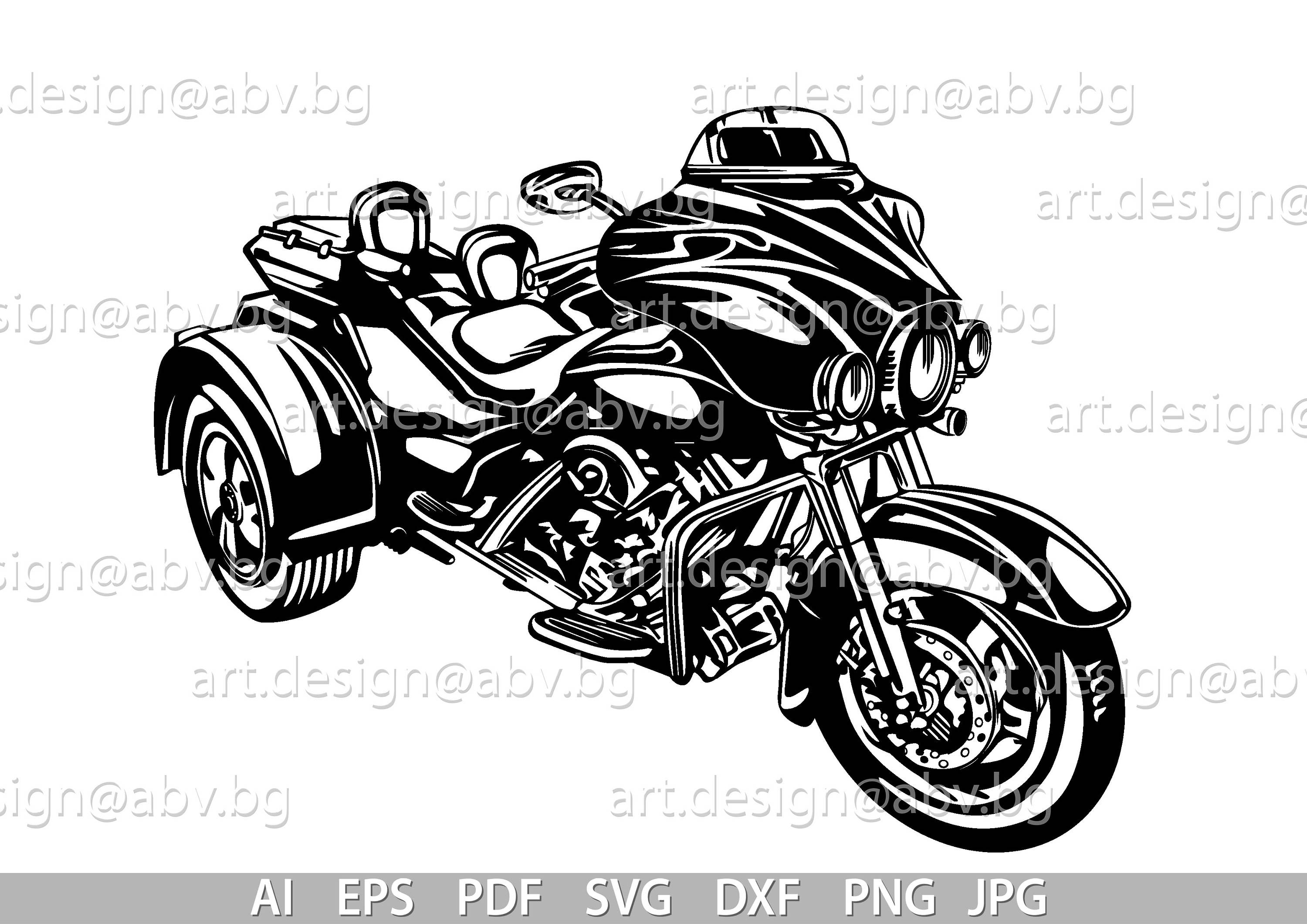 Vector TRIKE MOTORCYCLE Ai Eps Pdf PNG Svg Dxf Jpg - Etsy Canada