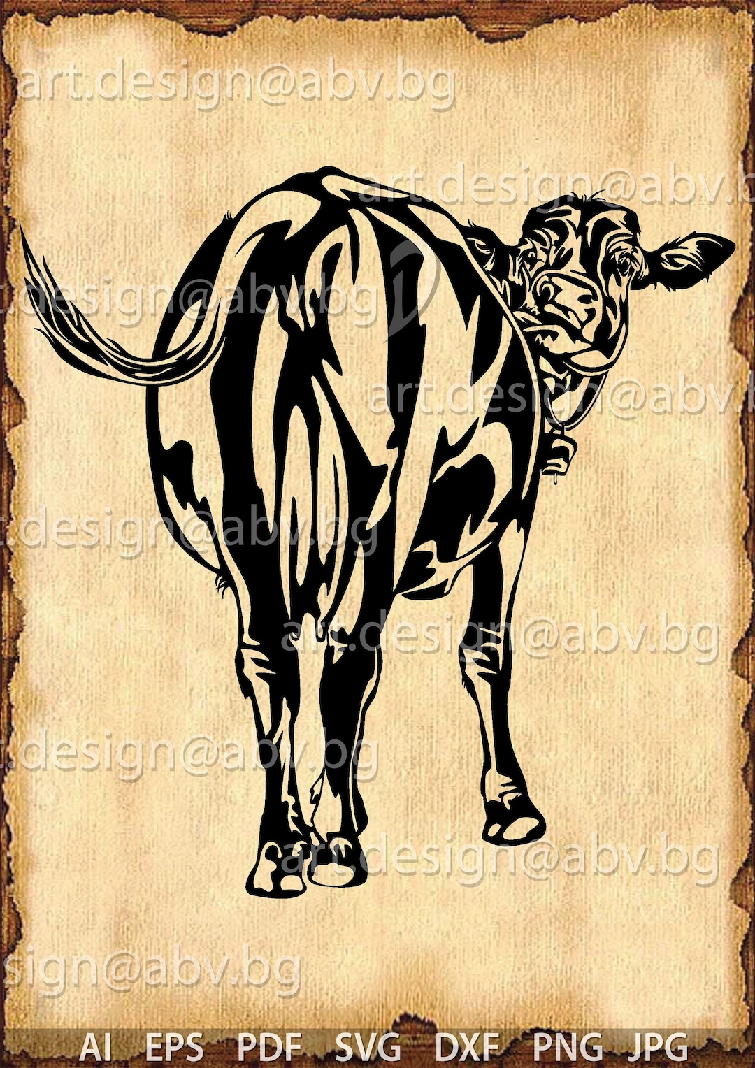 Cow Vector Art Print, Farm Animal Design (digital Download) - Etsy