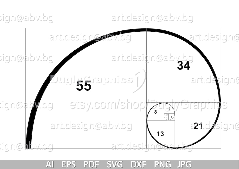 Vector FIBONACCI SPIRAL, Fibonacci Sequence, AI, Png, Eps, Pdf, Svg ...