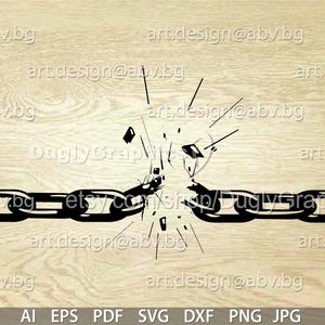 Vector BROKEN CHAINS, AI, Eps, Svg, Dxf, Pdf, Png, Jpg Download ...