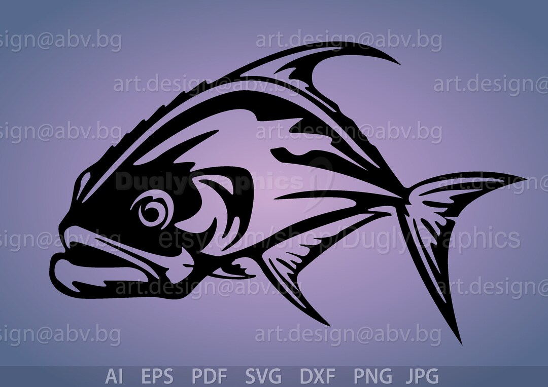 Vector PERMIT FISH, Ai, Eps, Pdf, Png, Svg, Dxf, Jpg Graphic Digital ...