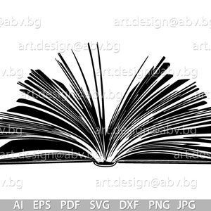 Vector OPEN BOOK, AI, Eps, Pdf, Svg, Dxf, Png, Jpg Download, Digital ...