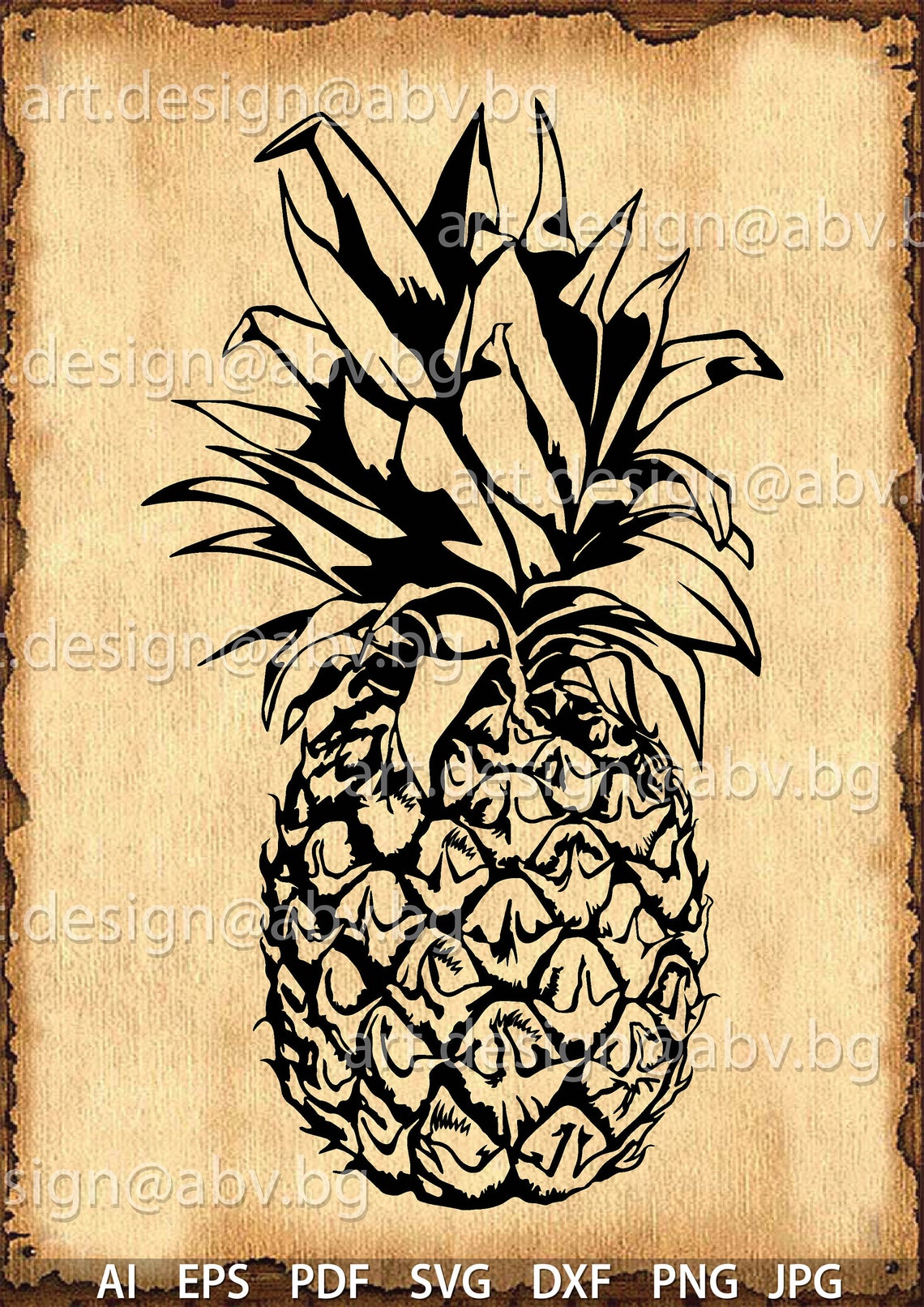 Vector ANANAS Fruit Pineapple AI Eps Pdf Svg Dxf Png | Etsy