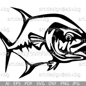 Vector PERMIT FISH, Ai, Eps, Pdf, Png, Svg, Dxf, Jpg Graphic Digital ...