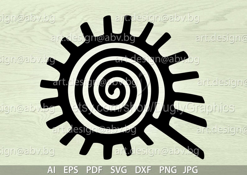 Vector SPIRAL SUN Symbol Ai Eps Svg Dxf Pdf Png Jpg Image - Etsy