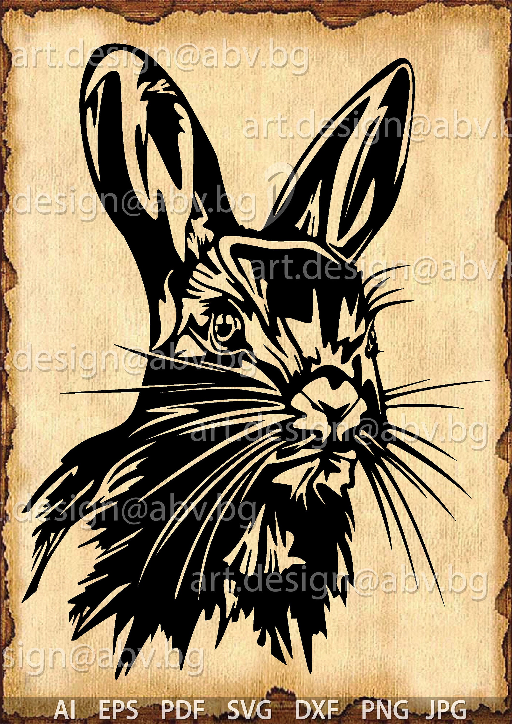 Vector RABBIT AI eps PNG pdf svg dxf jpg Download | Etsy