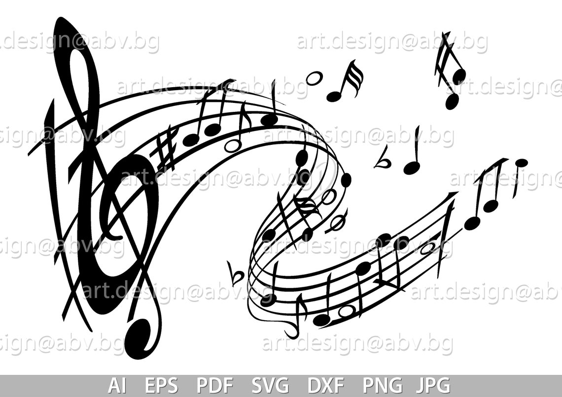 Vector MUSICAL NOTES AI Eps Png Pdf Svg Dxf Jpg - Etsy Canada