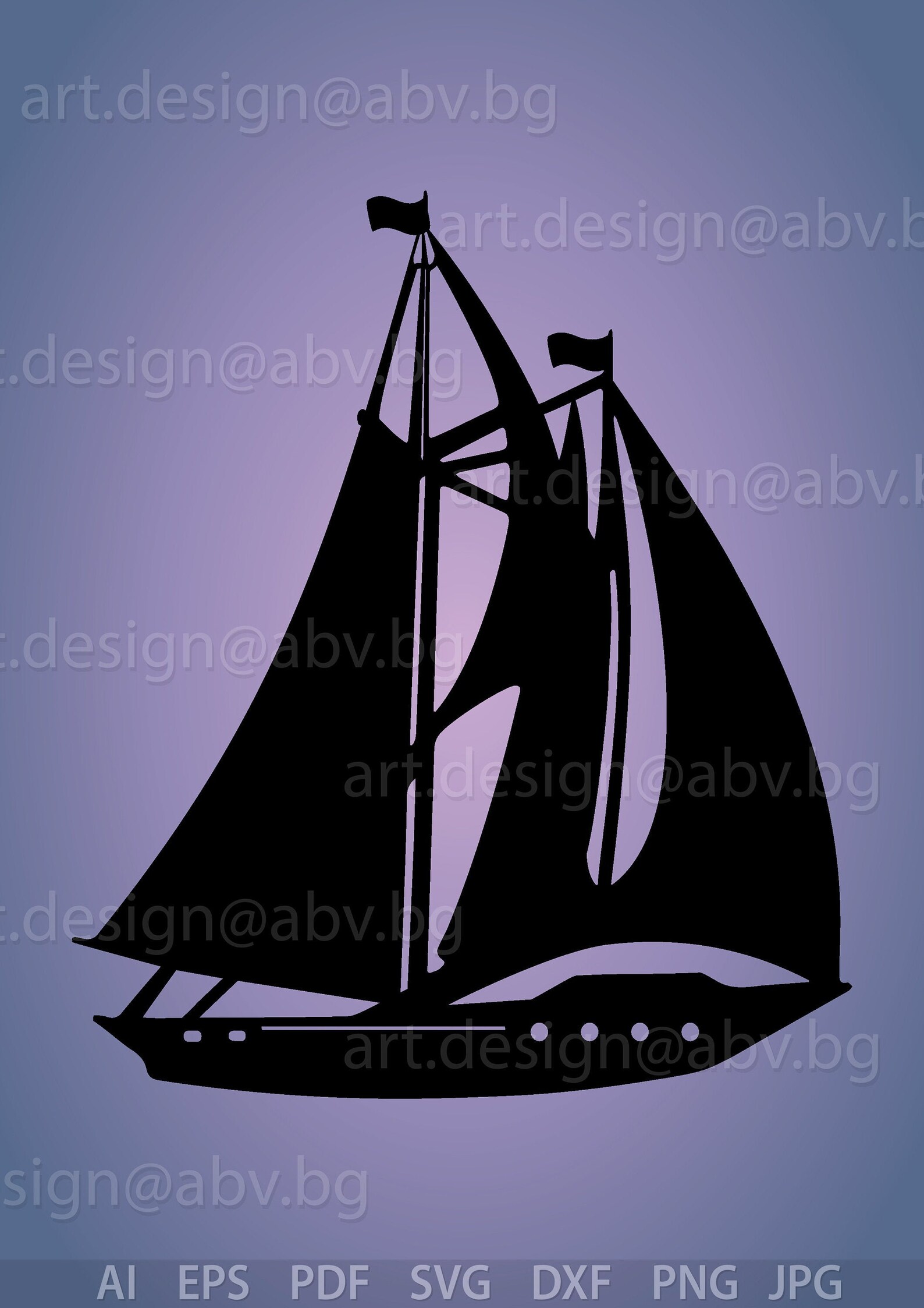 Vector SAILBOAT Ai Eps Svg Dxf Pdf Png Jpg Download | Etsy