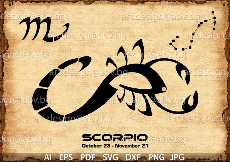 Vector ZODIAC-SCORPIO AI Eps Pdf Png Svg Dxf Jpg Image - Etsy