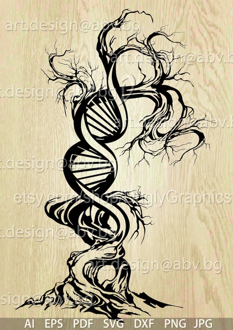 Vector DNA TREE Structure AI Eps Pdf Svg Dxf Png Jpg Download | Etsy